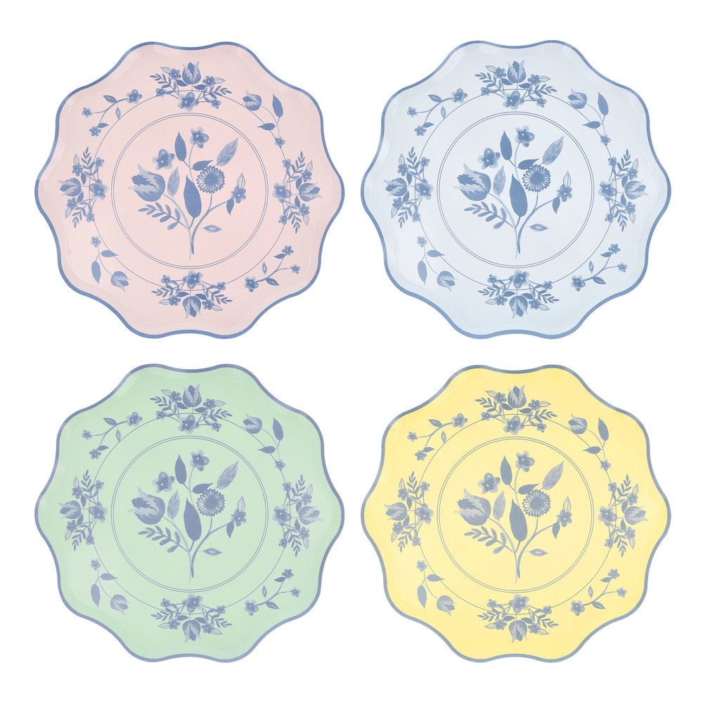 Vintage botanical side plates - The Blue Robin